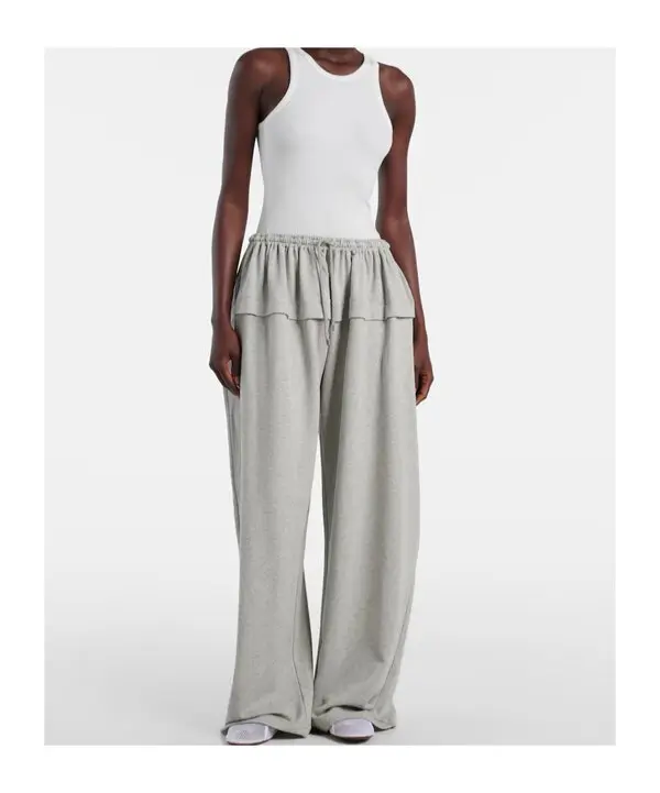 Alaïa Ruffled Cotton-blend Track Pants