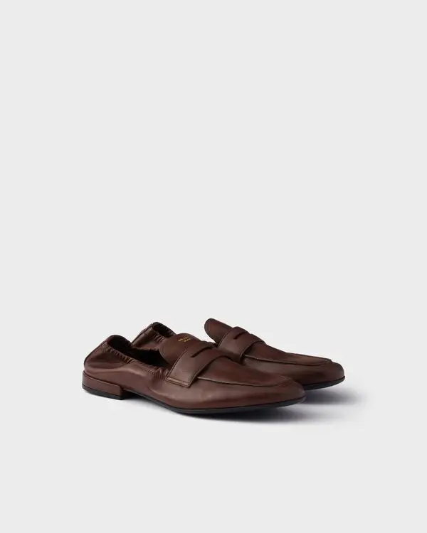 Prada Shuffle Antiqued Leather Loafers
