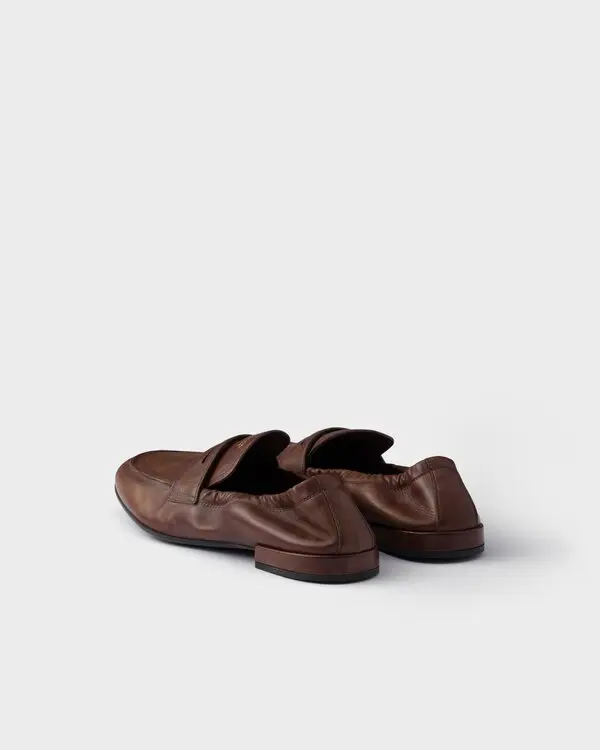 Prada Shuffle Antiqued Leather Loafers