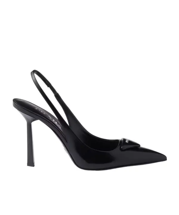 Prada Brushed Leather Slingback Pumps