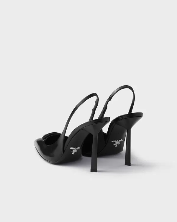 Prada Brushed Leather Slingback Pumps