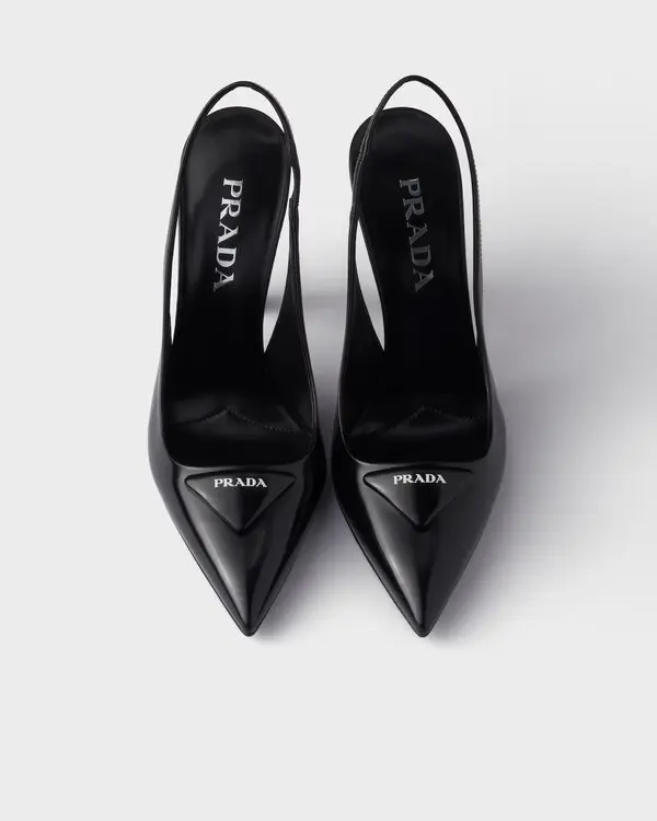 Prada Brushed Leather Slingback Pumps