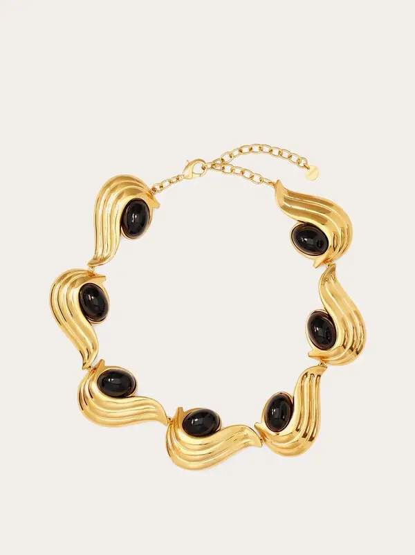 FERRAGAMO Brass And Resin Necklace With Gems
