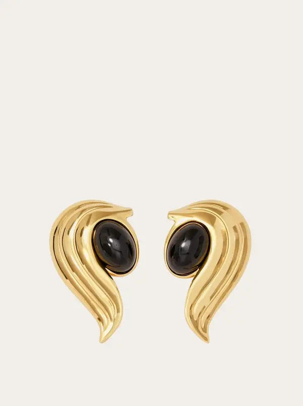 FERRAGAMO Brass And Resin Gem Earrings