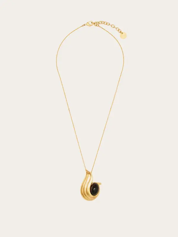 FERRAGAMO Gold-tone Brass And Resin Pendant Necklace
