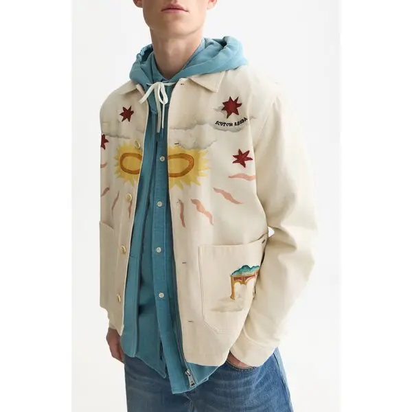 Scotch & Soda Printed Cotton Twill Overshirt