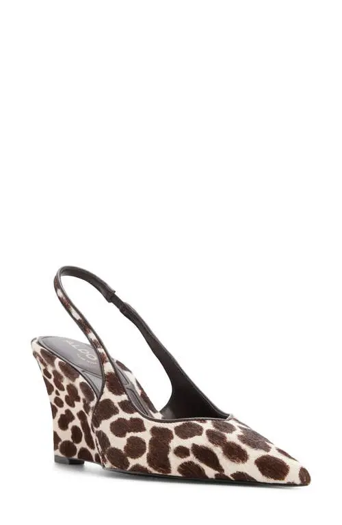Aldo Jenadine Genuine Calf Hair Pointed Toe Wedge Pump