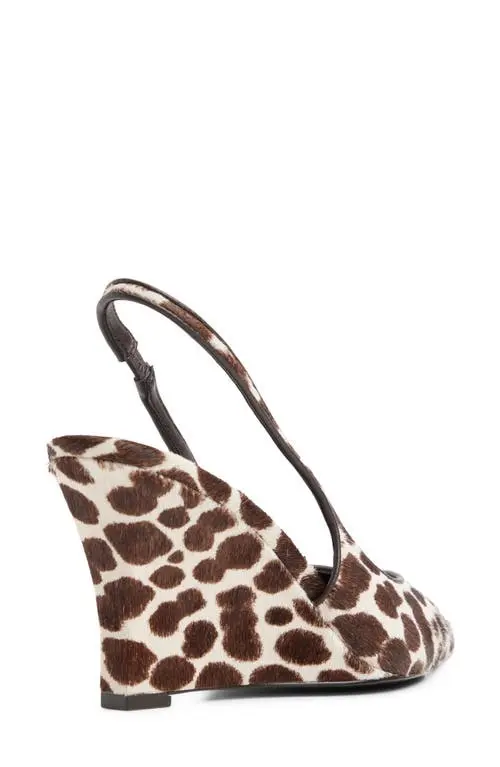 Aldo Jenadine Genuine Calf Hair Pointed Toe Wedge Pump