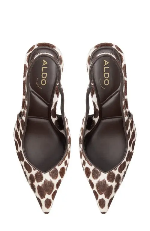 Aldo Jenadine Genuine Calf Hair Pointed Toe Wedge Pump