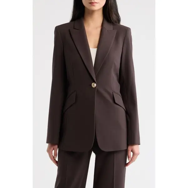 TAHARI ASL One-button Peak Lapel Blazer