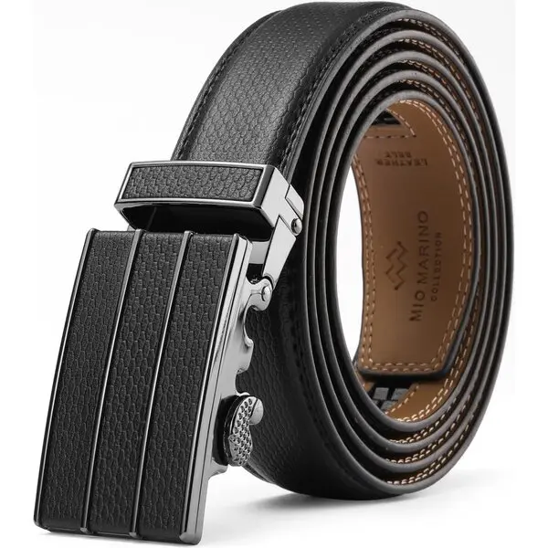 MIO MARINO Signature Leather Ratchet Belt - Stratum
