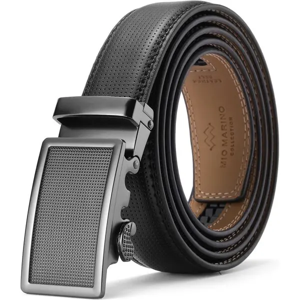 MIO MARINO Signature Leather Ratchet Belt - Summit