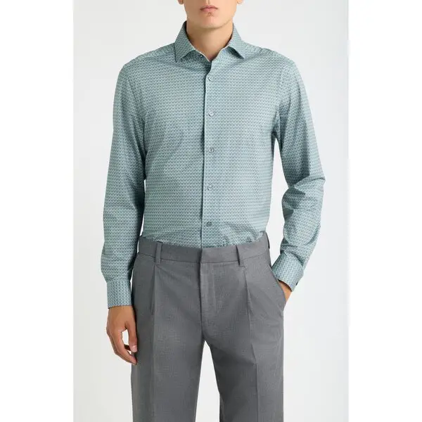 Bugatchi Devon Ooohcotton® Tech Patterned Shirt