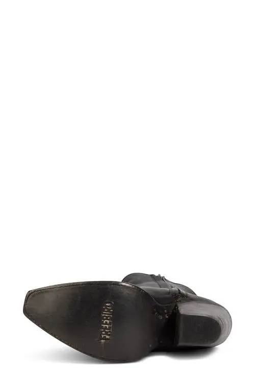 FREEBIRD Distressed Leather Zip-up Booties - Black
