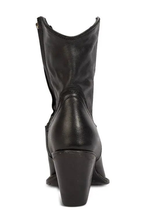 FREEBIRD Distressed Leather Zip-up Booties - Black