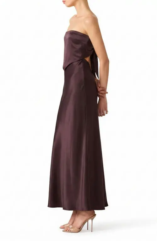 Steve Madden Elaia Satin Tie Back Strapless Dress