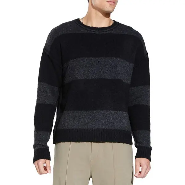 CIVIL SOCIETY Rothko Stripe Crewneck Sweater - Black