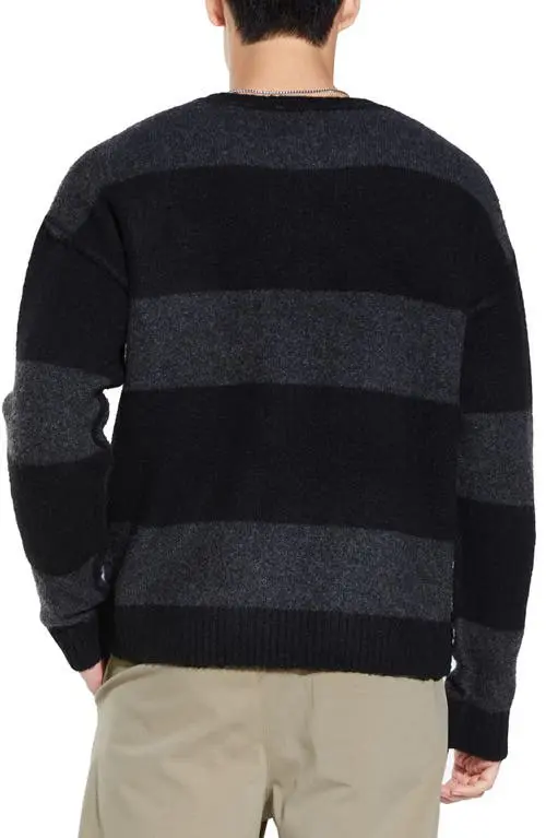 CIVIL SOCIETY Rothko Stripe Crewneck Sweater - Black