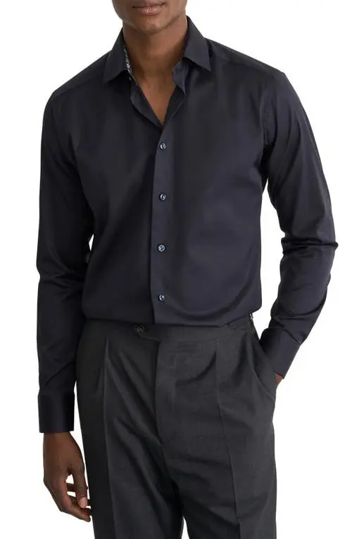Eton Slim Fit Solid Shirt - Navy