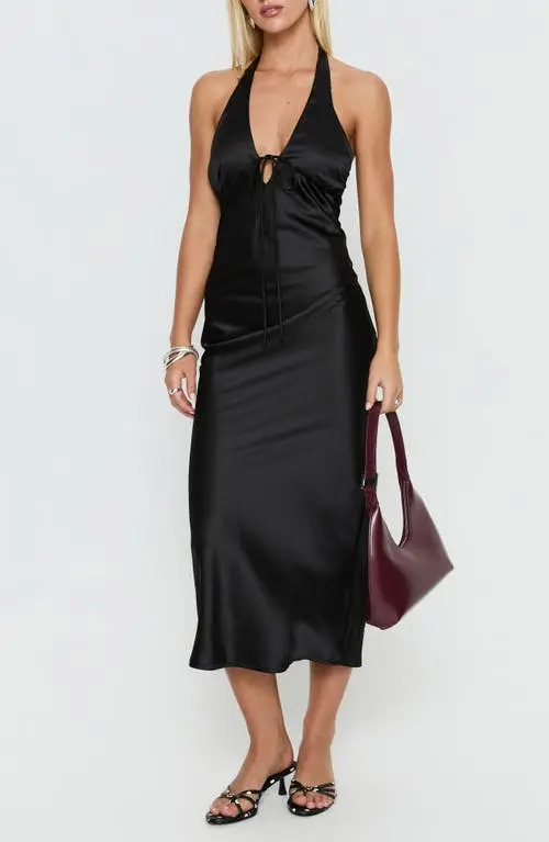 Princess Polly Jessamyn Satin Halter Midi Dress