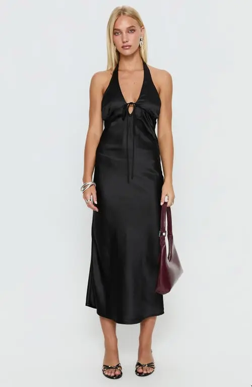 Princess Polly Jessamyn Satin Halter Midi Dress