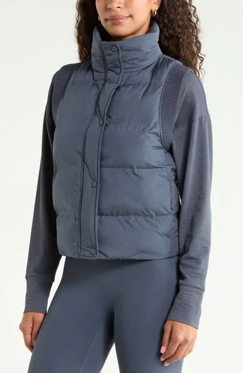 Zella Rib Trim Puffer Vest - Navy Armada