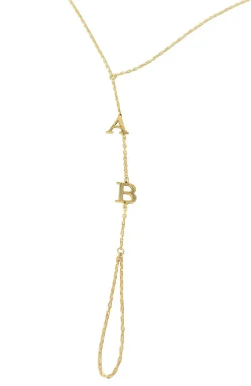 THE SIS KISS Custom Initial Hand Chain - Gold