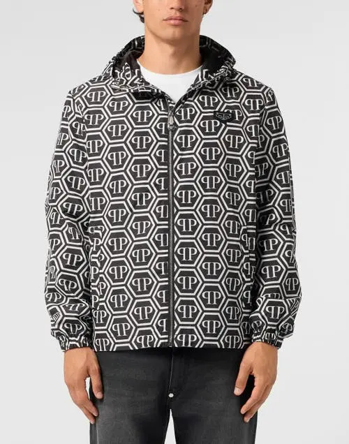 Philipp Plein Monogram Zip-up Hooded Jacket - Black