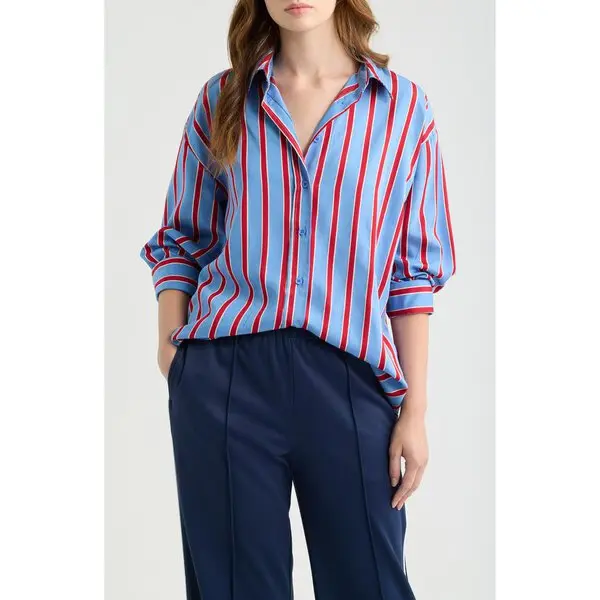 Deluc Semeru Stripe Poplin Button-up Shirt - Striped Sky