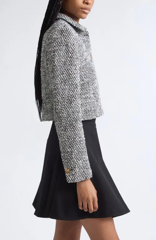 Versace Wool Blend Bouclé Cropped Jacket