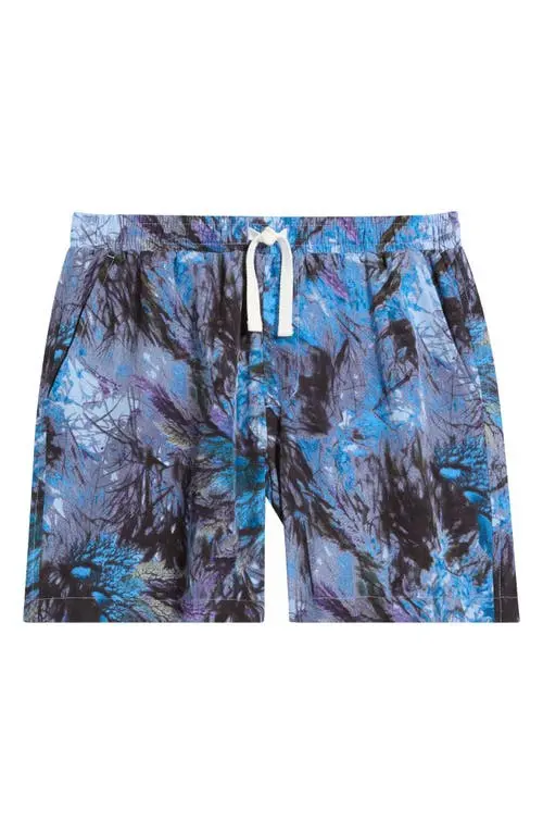 RIZORT Roger Print Drawstring Shorts - Blue