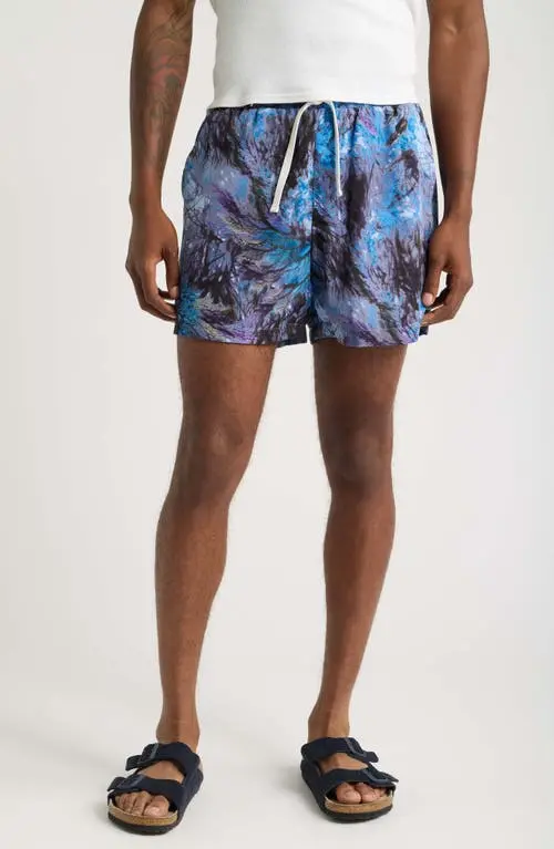 RIZORT Roger Print Drawstring Shorts - Blue