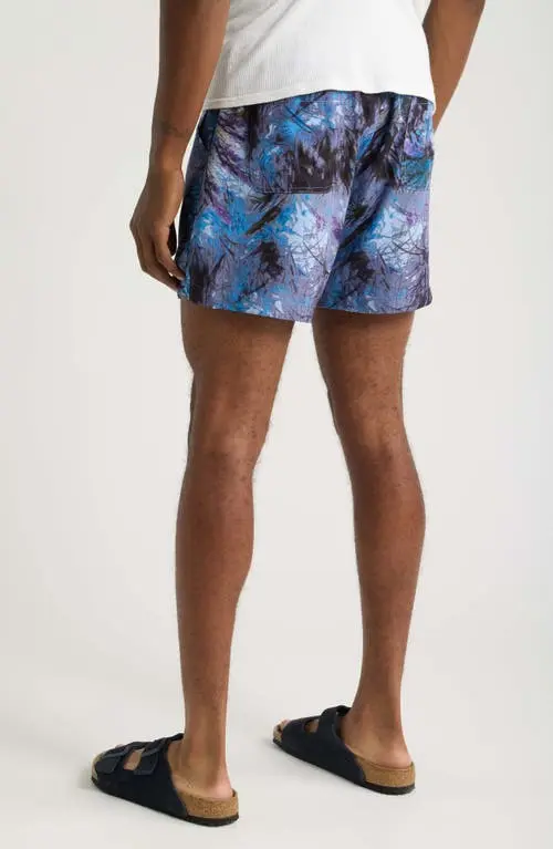 RIZORT Roger Print Drawstring Shorts - Blue