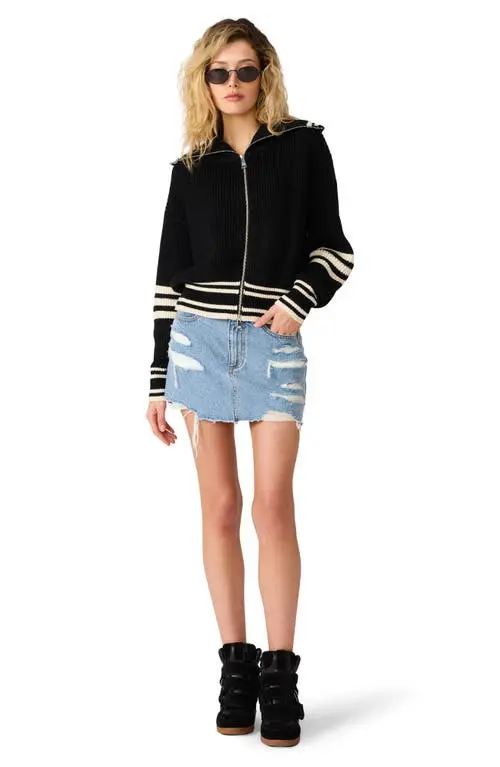 Steve Madden Dara Ribbed Zip Cardigan