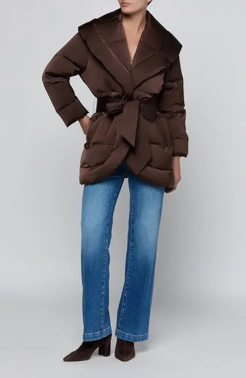 L'Agence Glacier Shawl Collar Puffer Jacket