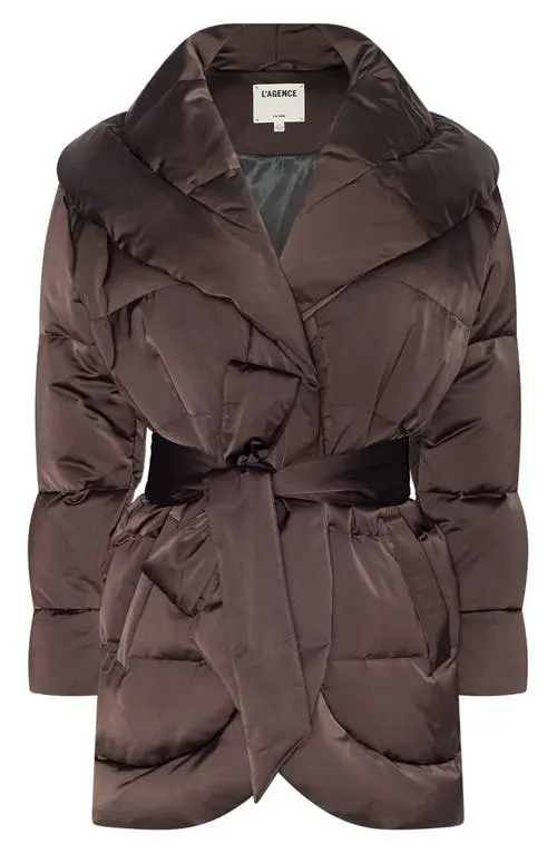 L'Agence Glacier Shawl Collar Puffer Jacket