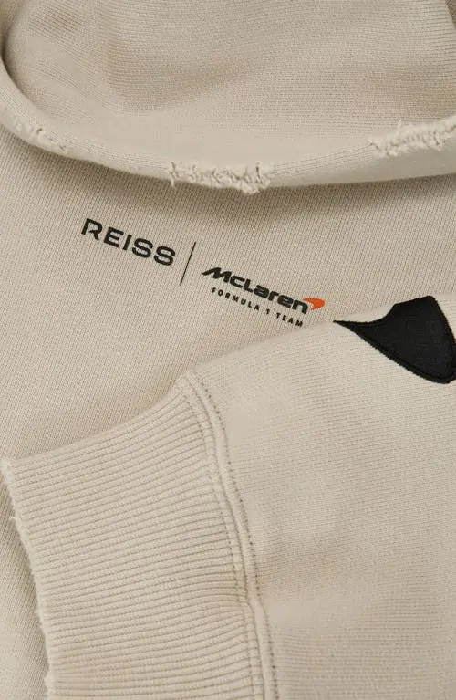 REISS Ashlam Full Zip Graphic Hoodie - Stone