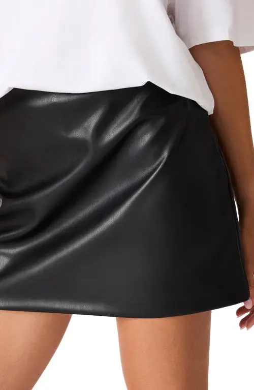 Steve Madden Faux Leather Mini Skirt - Black
