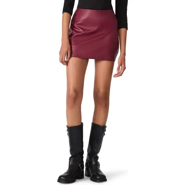 Steve Madden Cindi Faux Leather Miniskirt - Cordovan