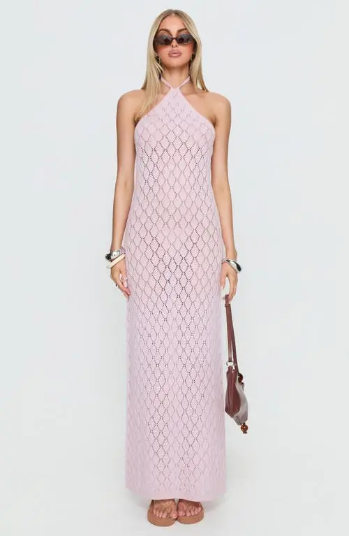 Princess Polly Jorda Halter Crochet Maxi Dress