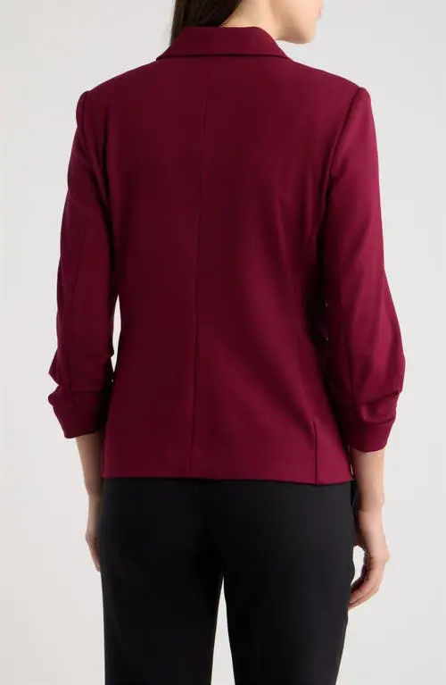 Anne Klein One Button Jacket With Scrunch Sleeves - Chianti