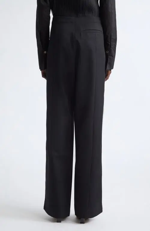 DIOTIMA Trine" Embroidered Wool Wide-leg Pants