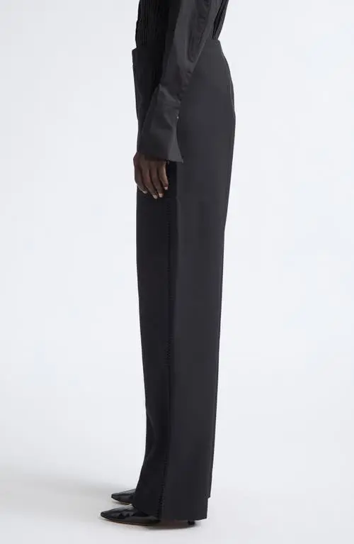 DIOTIMA Trine" Embroidered Wool Wide-leg Pants