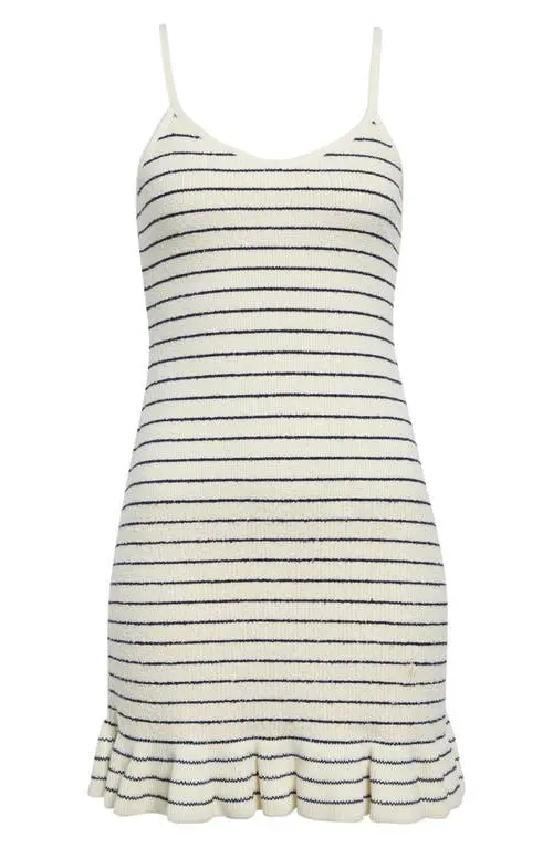 JW Anderson Striped Mini Dress With Ruffle Hem
