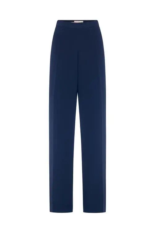 MAISON COMMON Wide Leg Travel Save Trousers - Navy