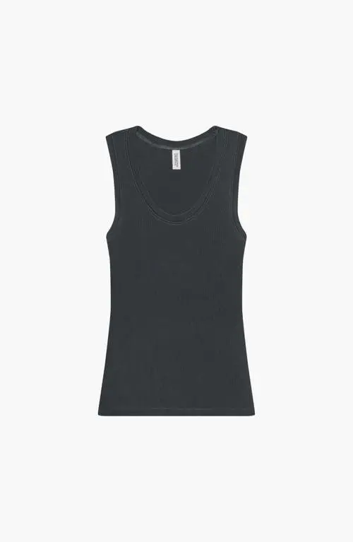 EVERYBODY.WORLD The Tank Ribbed Scoop Neck Top - Slate