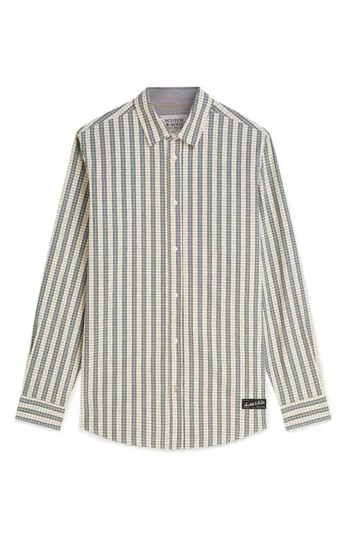 Scotch & Soda Regular Fit Check Stripe Button-up Shirt