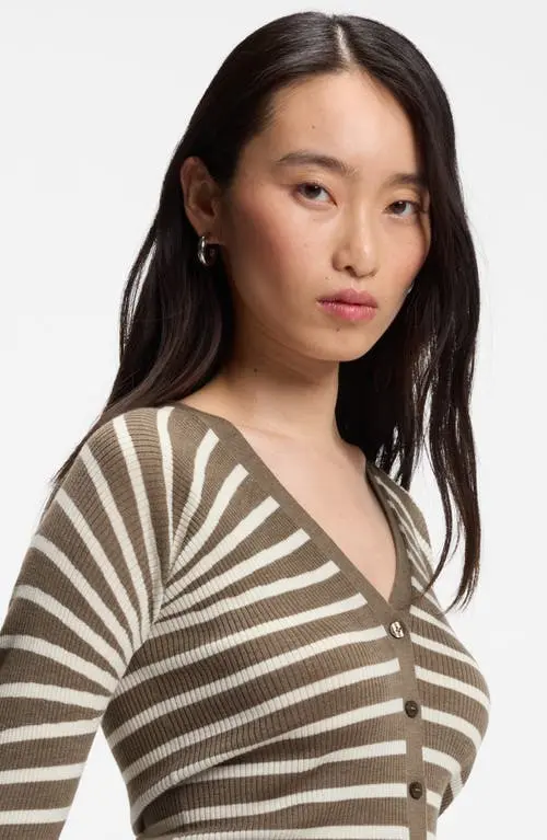 BOSS Fayani Striped Wool Cardigan