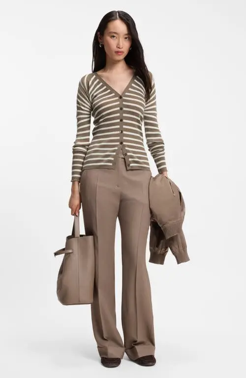 BOSS Fayani Striped Wool Cardigan