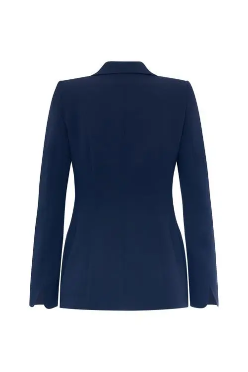 MAISON COMMON Classic Blazer With Sharp Shoulders - Navy